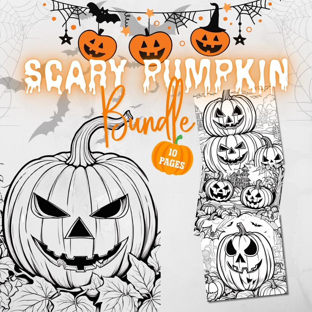 Halloween Coloring Pages, Pumpkin Coloring, Scray Pumpkin, Printable ...