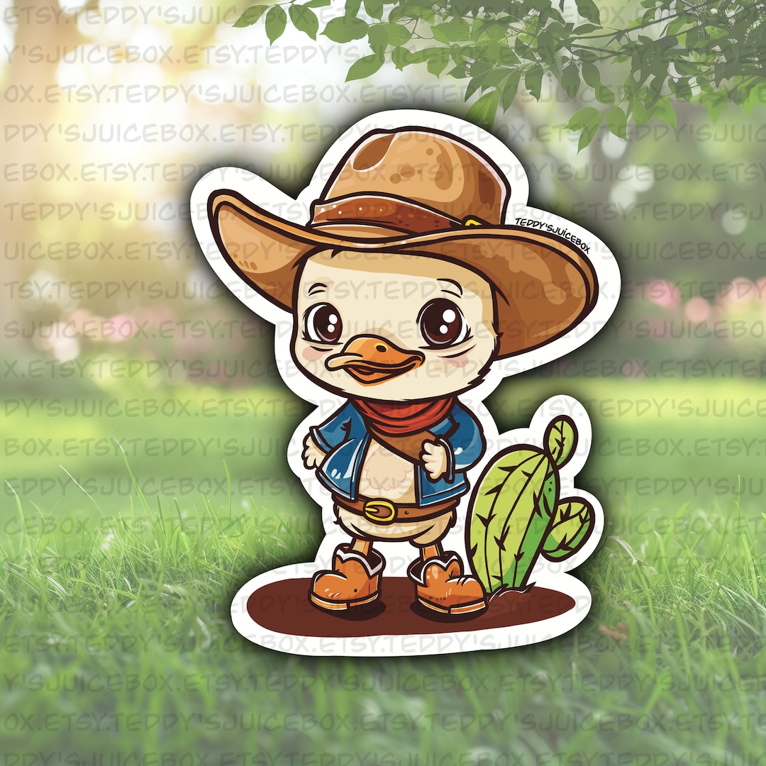 Cowboy Sheriff Duck Sticker 1 - Etsy