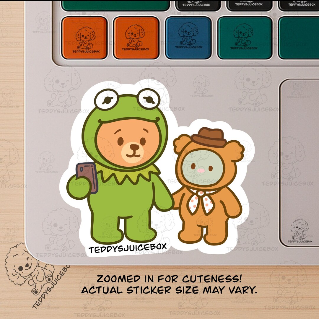 Clik and Clak Sticker - Frog and Bear Costume Doom Scrolling Duo ...