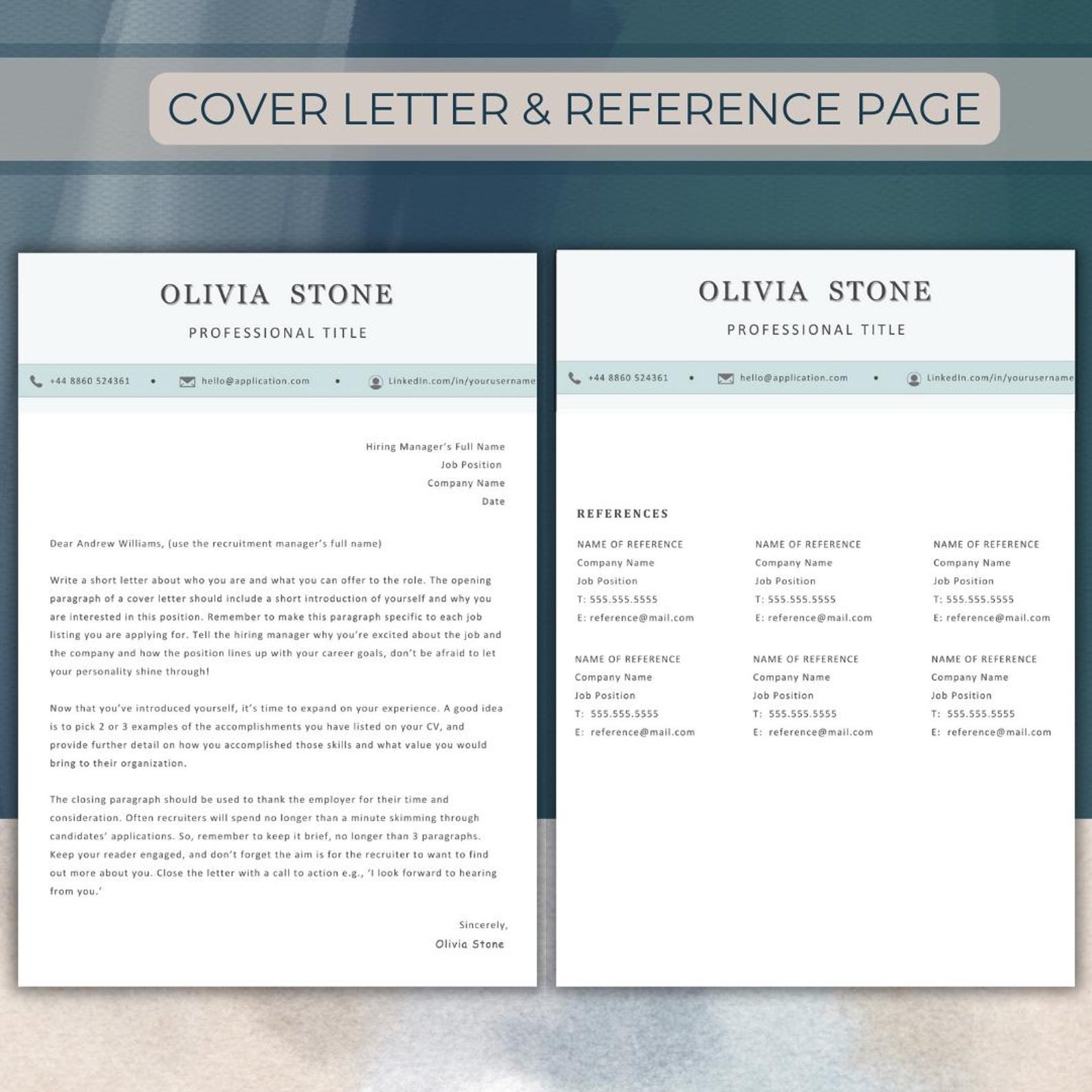 ATS Friendly Resume Template, Microsoft Word & Google Docs, 1 and 2 ...