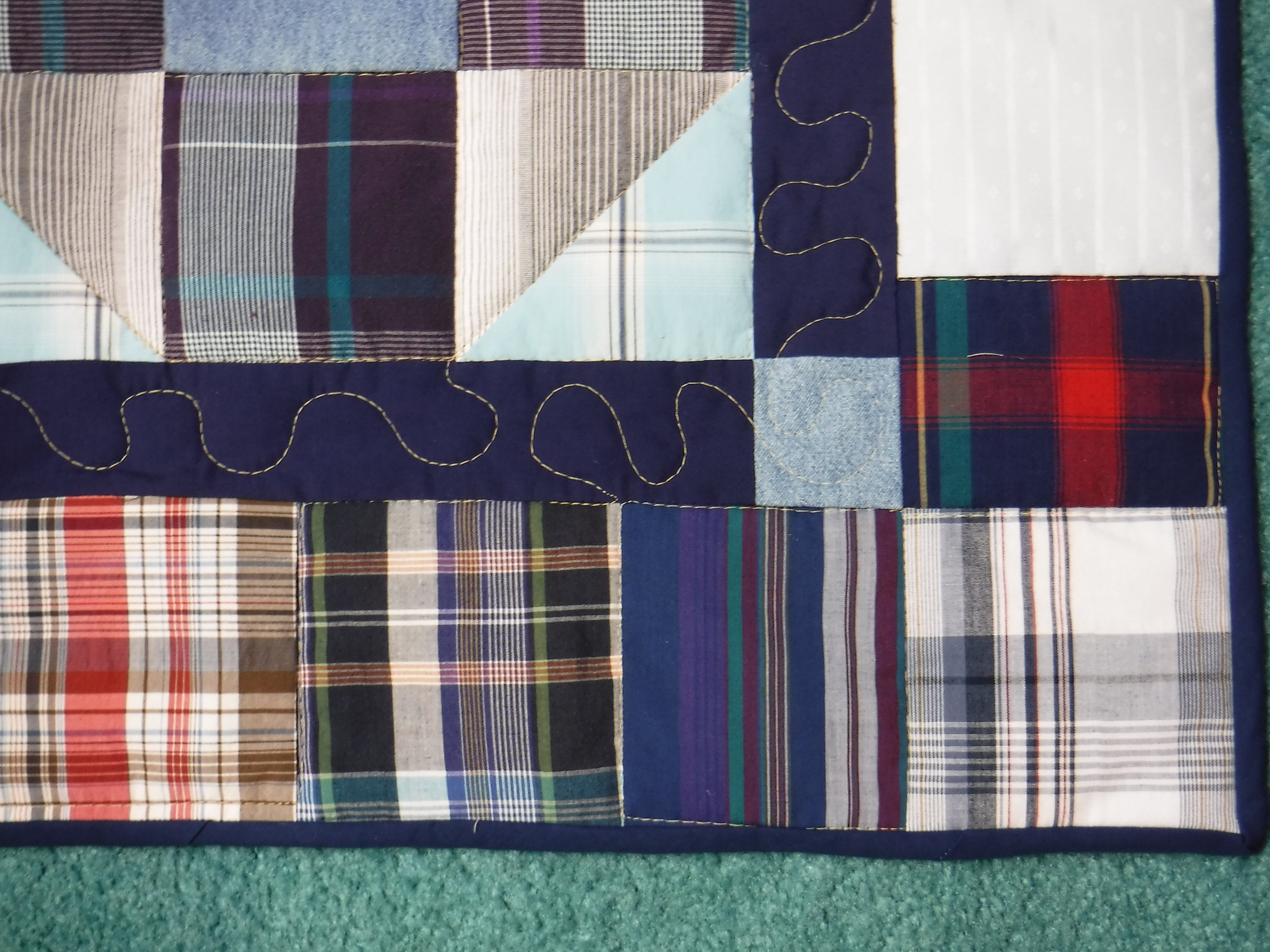 Plaid Patchwork Quilt, 74 X 85, Twin/full Size Bed Quilt or Throw Quilt ...