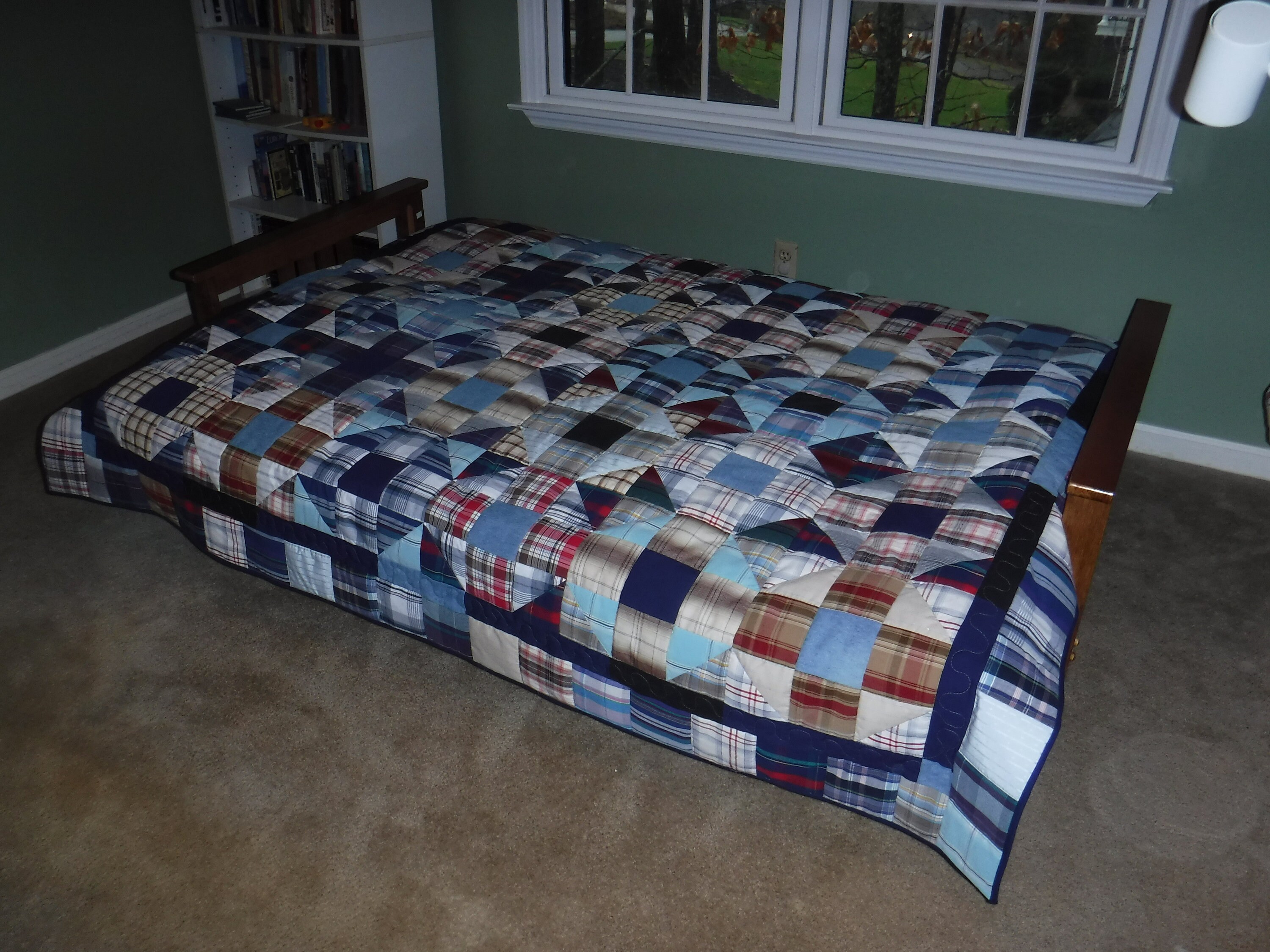 Plaid Patchwork Quilt, 74 X 85, Twin/full Size Bed Quilt or Throw Quilt ...