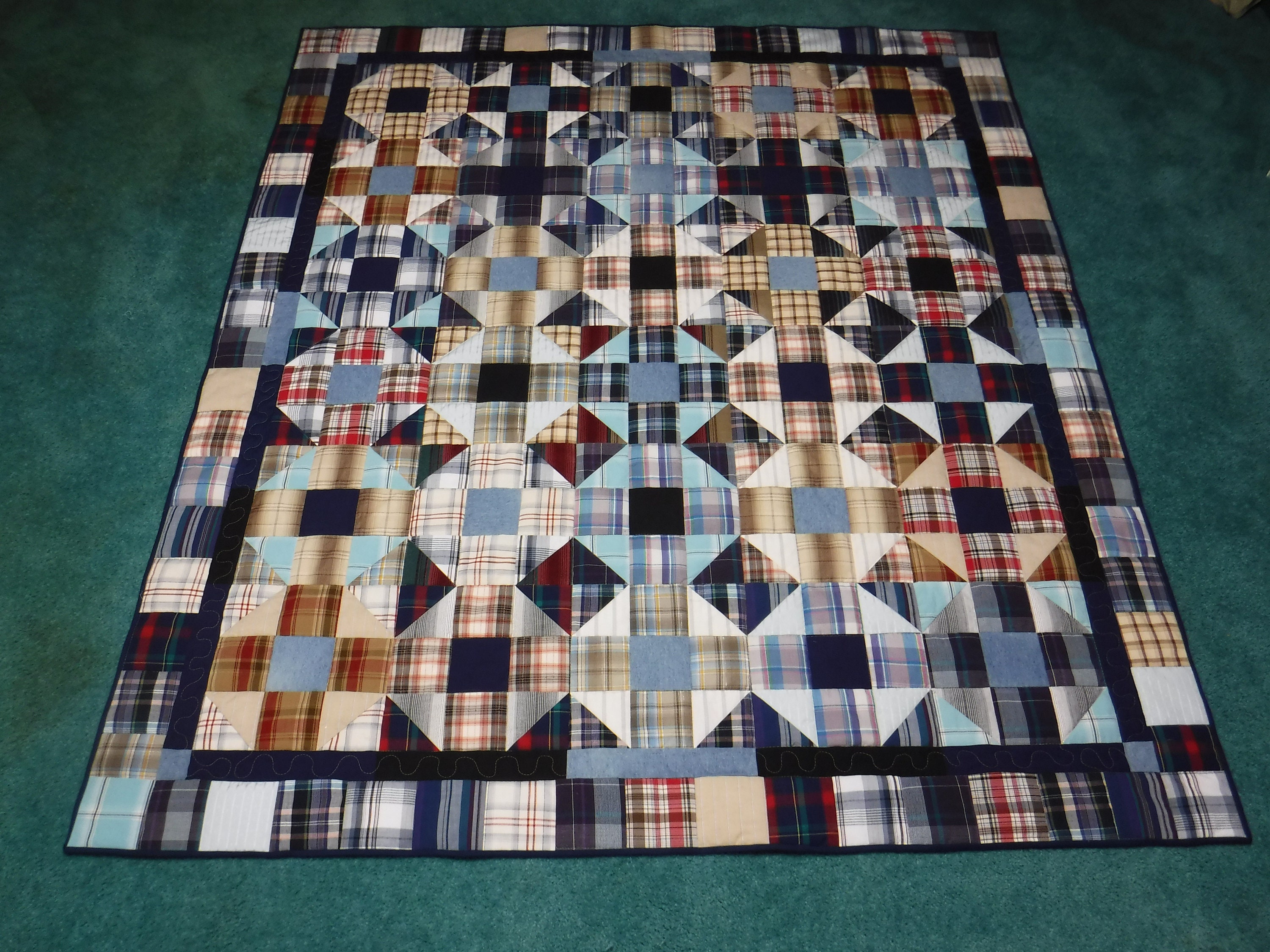 Plaid Patchwork Quilt, 74 X 85, Twin/full Size Bed Quilt or Throw Quilt ...