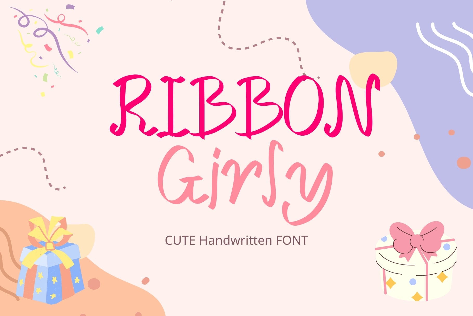 Ribbon Girly Font, Handwritten Script Font, Cricut Font, Canva Font ...
