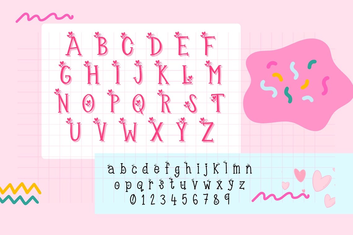 Girly Beat Heart Font, Handwritten Font, Cricut Fonts, Calligraphy ...