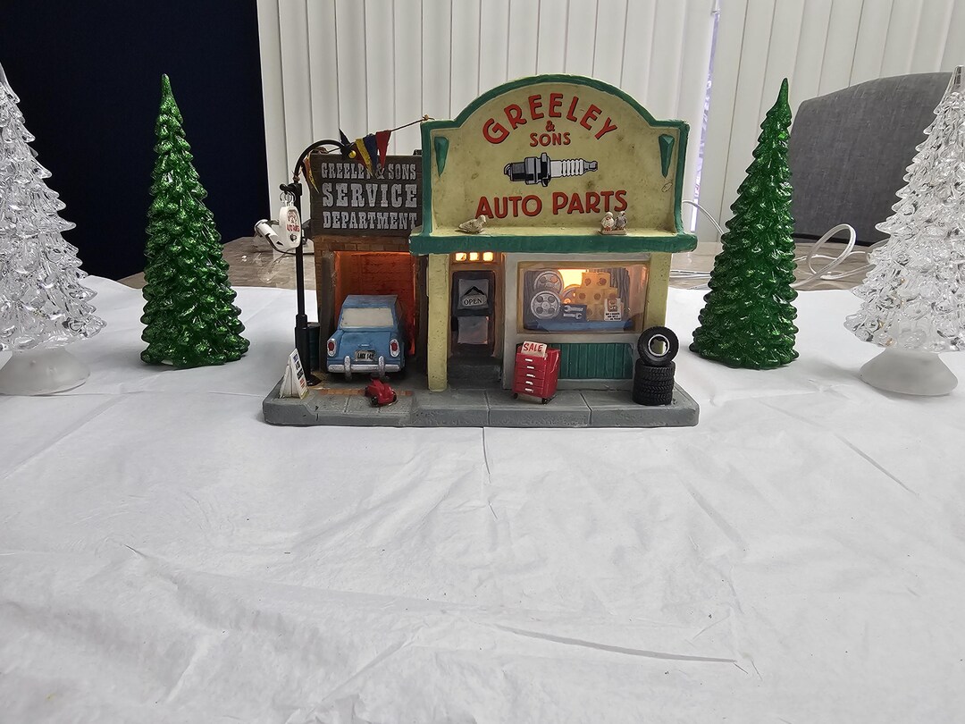 Lemax Animated Greeley & Sons Auto Parts Mechanic - Etsy