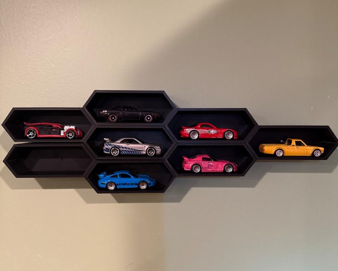 3D Printed Hexagonal Hot Wheels Display Shelf Locking Wall Mount - Etsy