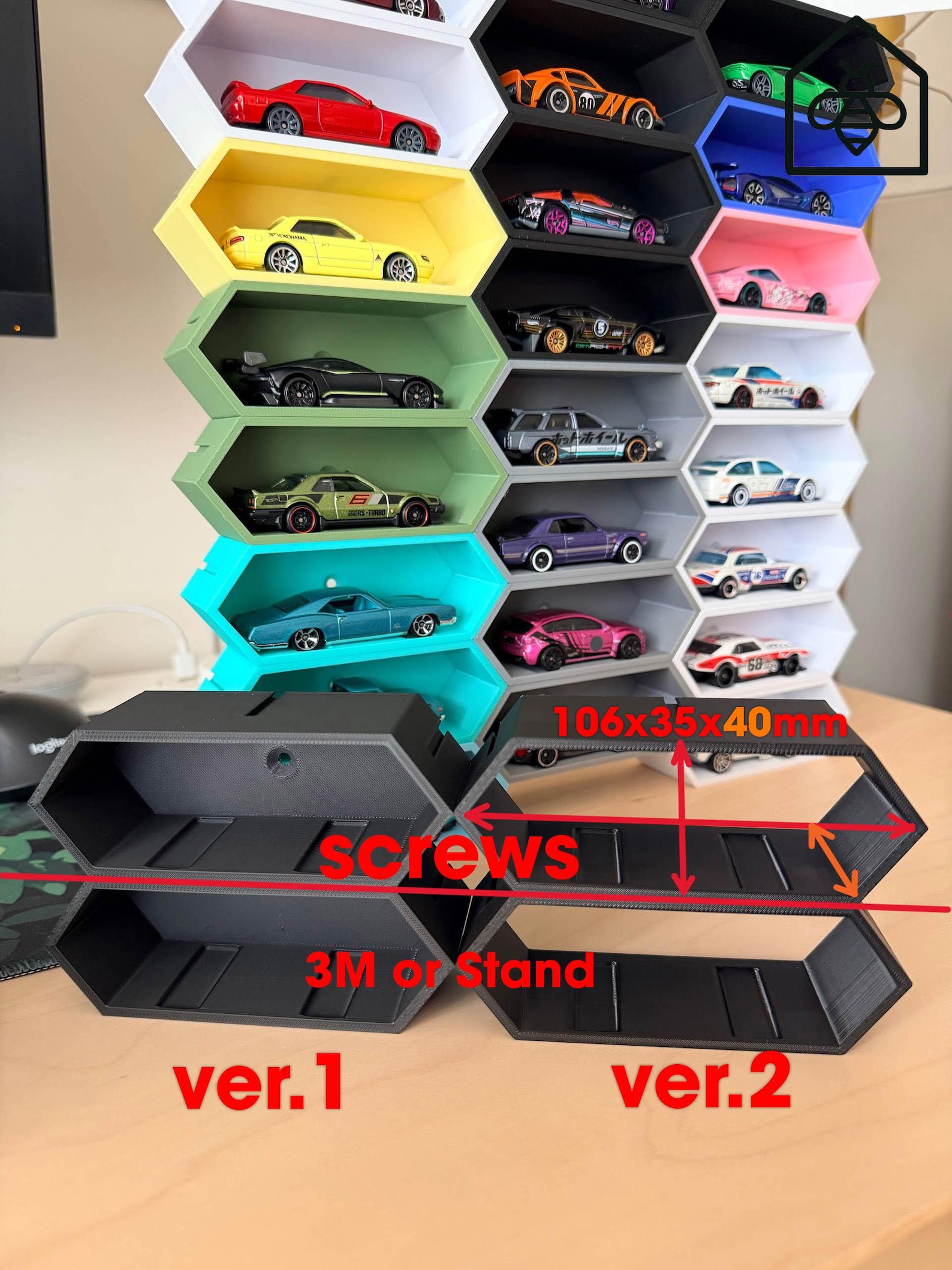 3D Printed Hexagonal Hot Wheels Display Shelf Locking Wall Mount - Etsy