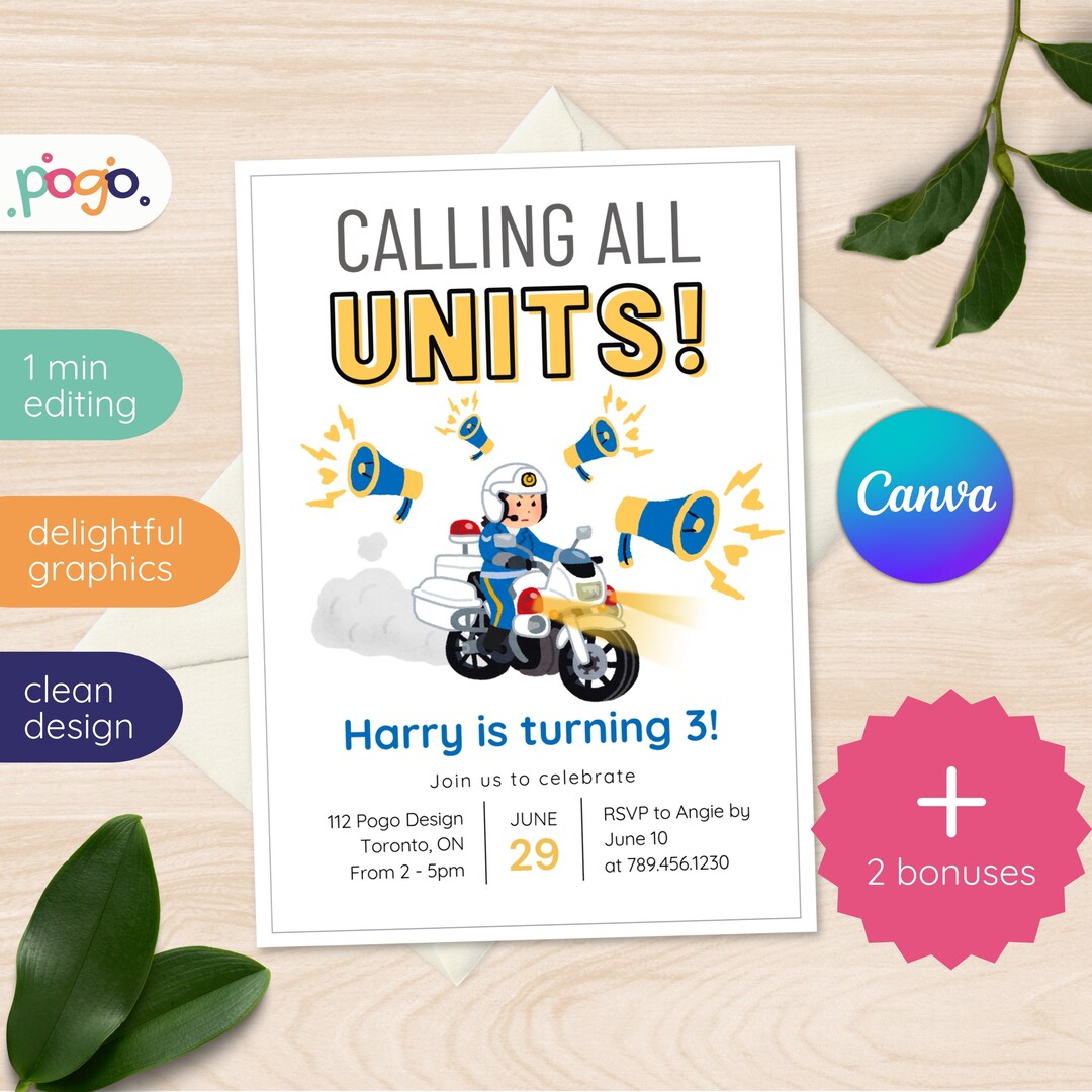 Editable Birthday Invitation, Calling All Units Personalized Invite ...