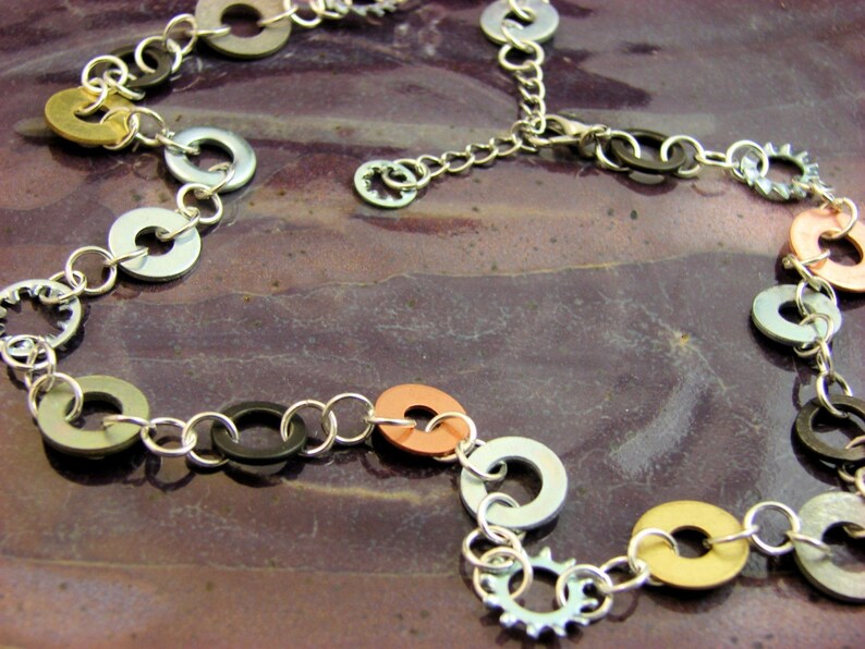 Chain Necklace Choker Mixed Metal Hardware Jewelry | Etsy