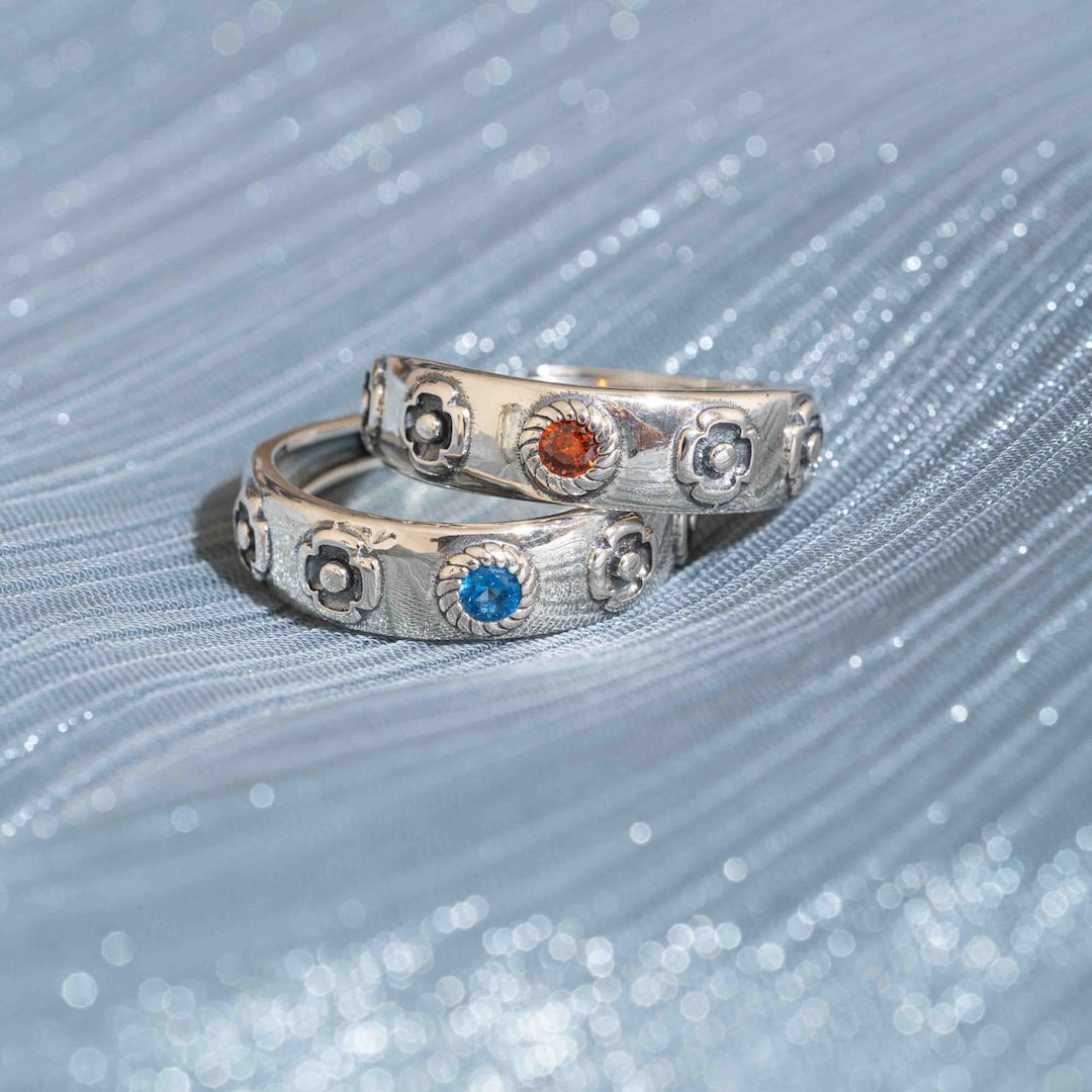 Sophie Ring,adjustable,sterling SILVER Couple Rings,s925,shiny Diamonds ...