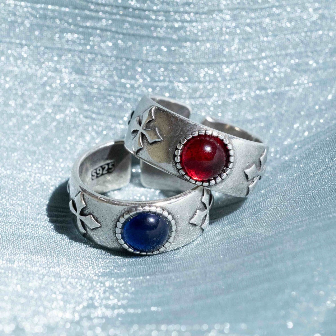 Shiny Diamonds,anime Jewelry,cosplay,adjustable Sterling SILVER Couple ...