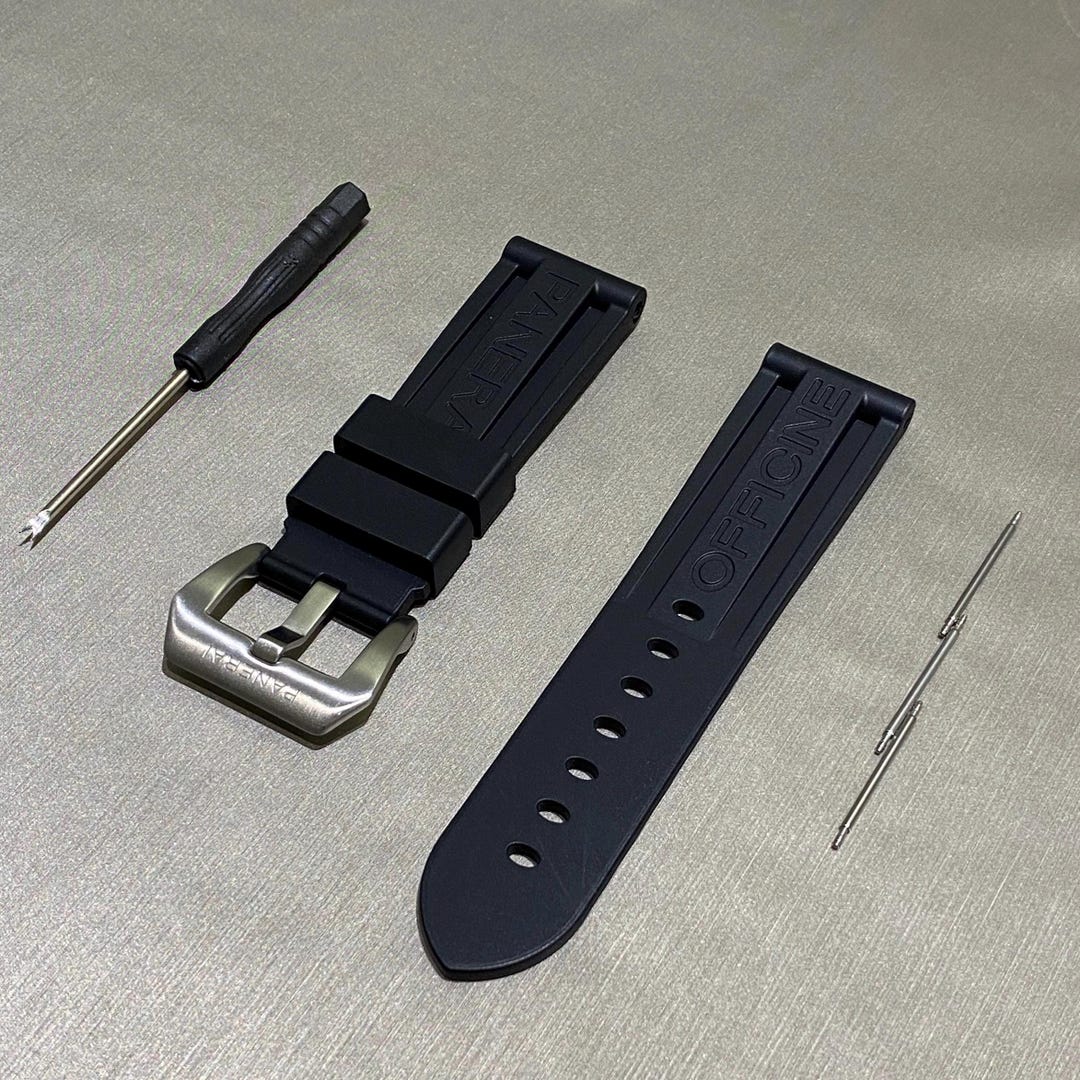 Panerai Rubber Strap 24mm W/ Rods // Colors: Green, Blue, Black, Orange ...