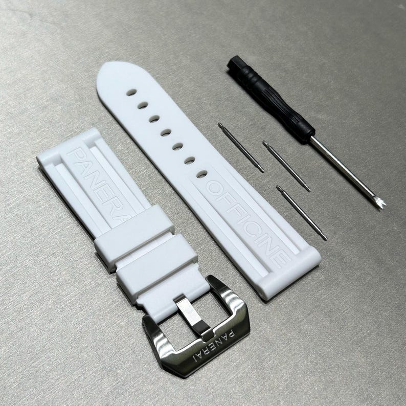 Panerai Rubber Strap 24mm W/ Rods // Colors: Green, Blue, Black, Orange ...