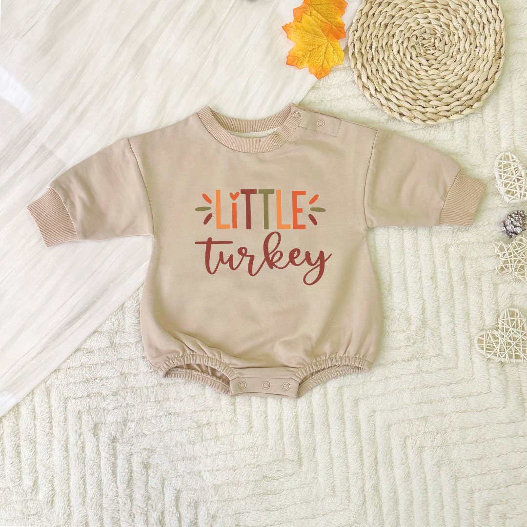 Little Turkey Baby Romperfirst Thanksgiving Baby Outfitfall Baby ...