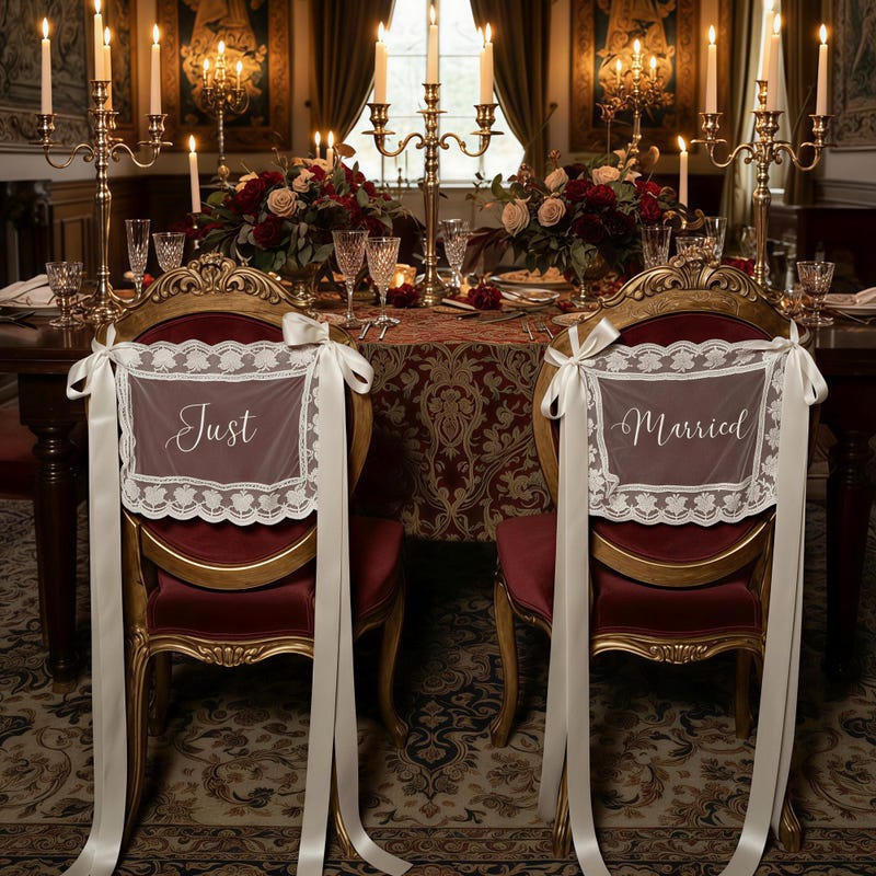 Lace Just Married Chair - Etsy UK