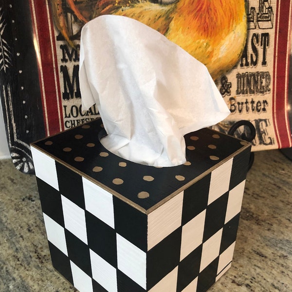 Blue and White Tissue Box - Etsy