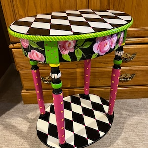 Whimsical Painted Oval Table Furniture, Whimsical Painted Table ...
