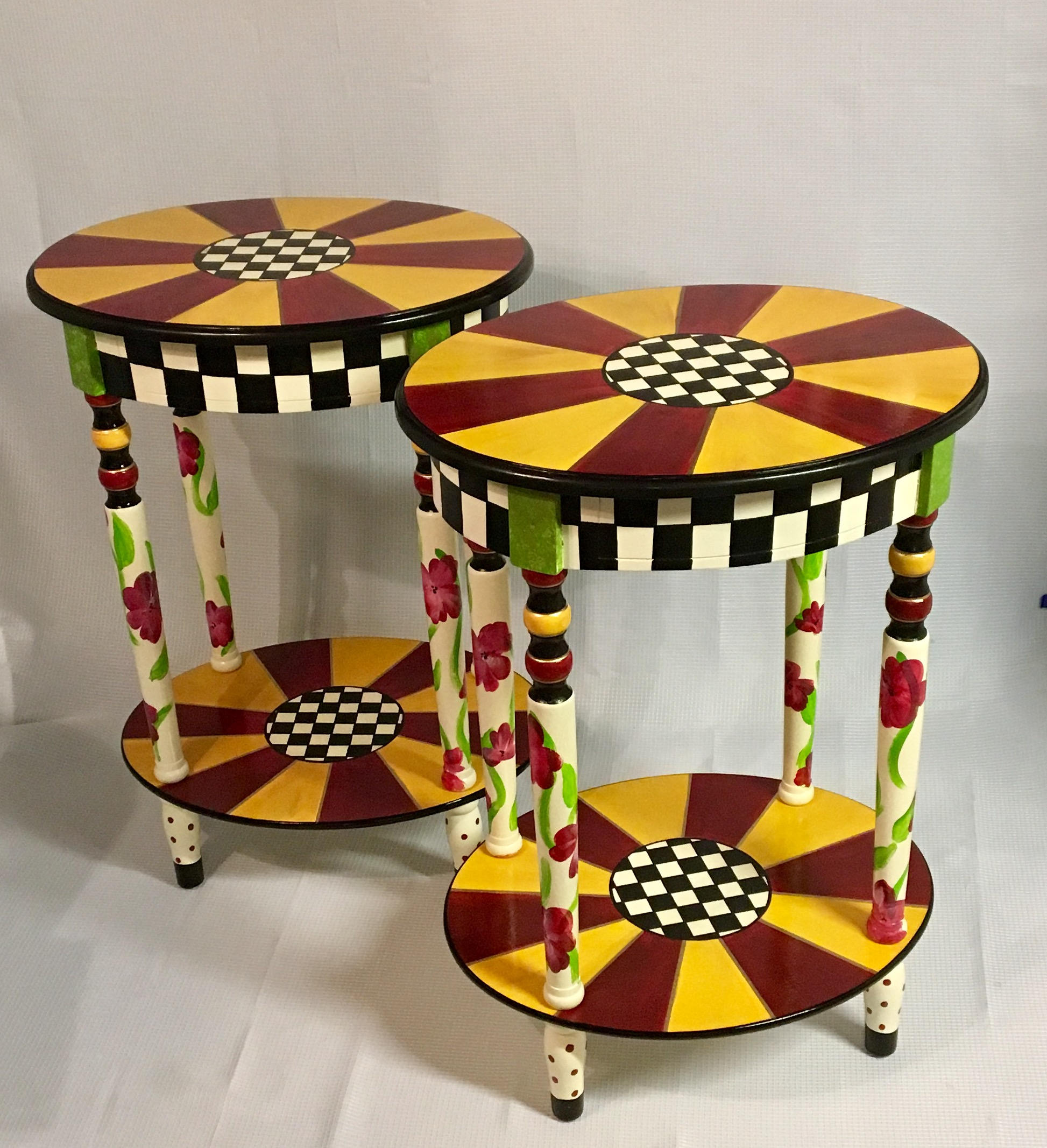 Whimsical Painted Accent Table, Jewel Tone Decor - Etsy
