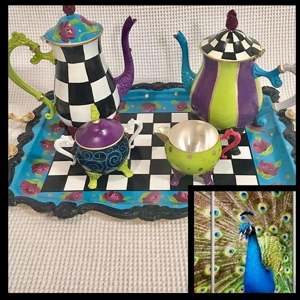 Hand Painted Tea Set - Etsy