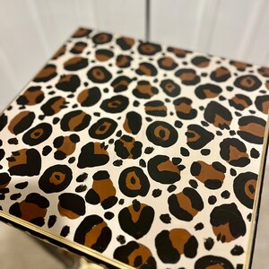 Whimsical Leopard Painted Table, Whimsical Painted Table, Painted ...