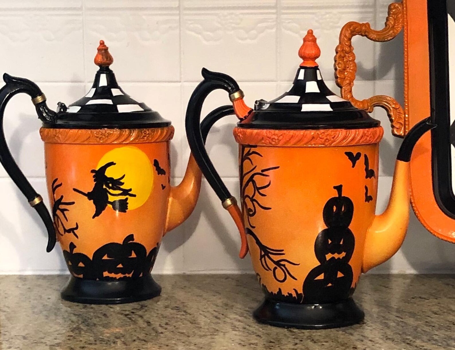 Painted Tea Set // Painted Silver Tea Set // Whimsical Painted - Etsy