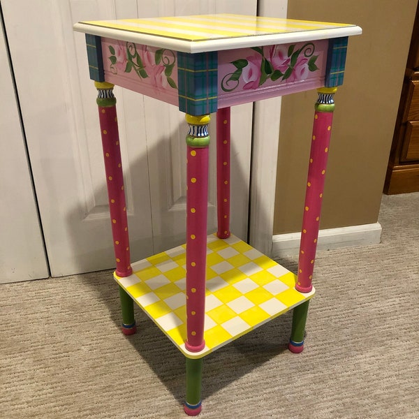 Painted Side Table - Etsy