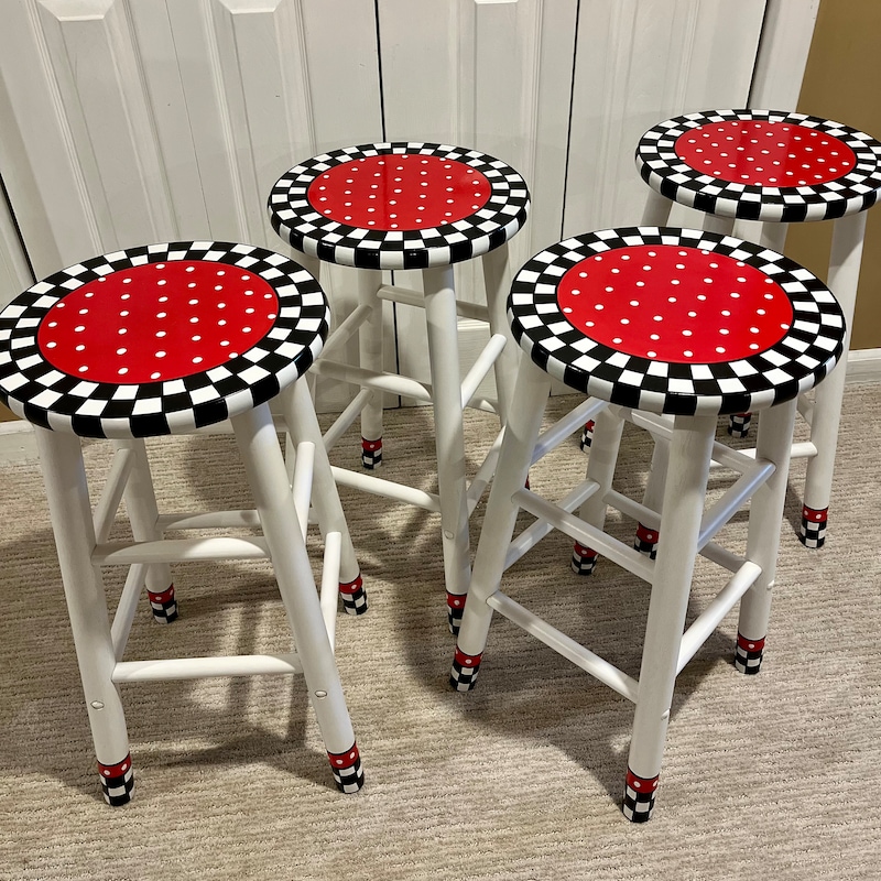 Hand Painted Bar Stools - Etsy