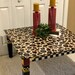 Leopard Painted Coffee Table Black and White Square Coffee - Etsy