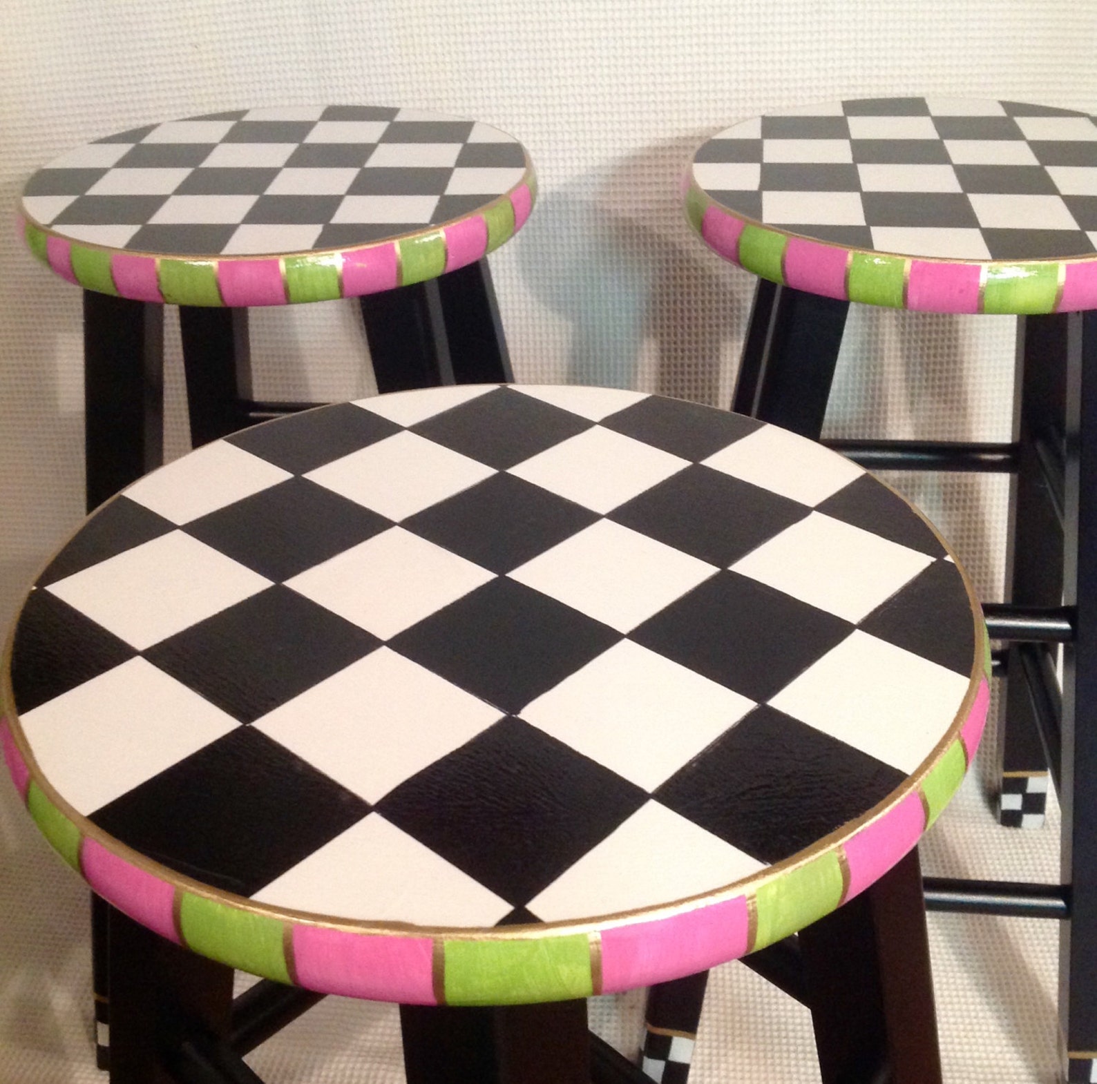 Whimsical Painted Furniture, Painted Bar Stool 29 Inch or 24 Inch Hand ...