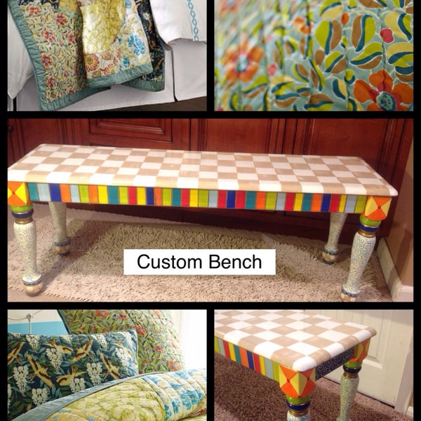 Hand Painted Bench - Etsy