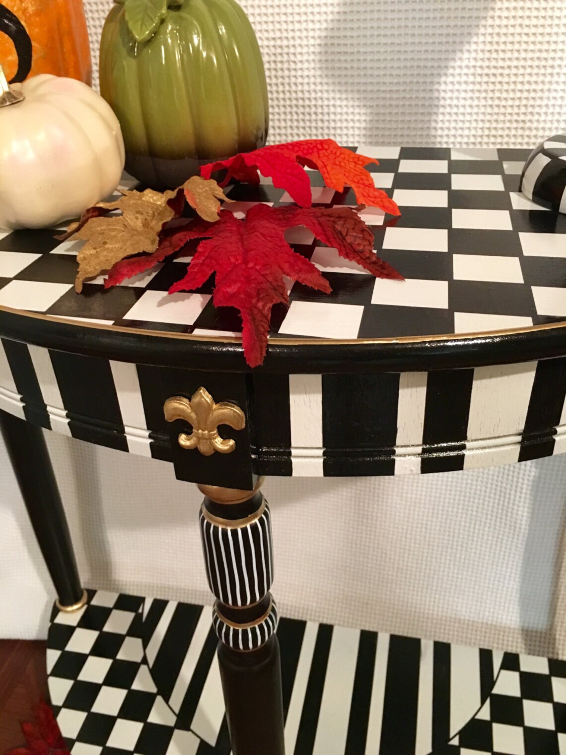 Whimsical Painted Furniture, Half Moon Table, Crescent Table, Painted ...