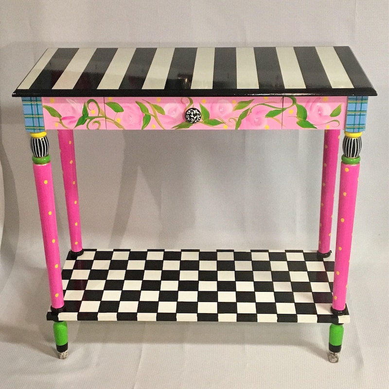 Painted Side Table - Etsy