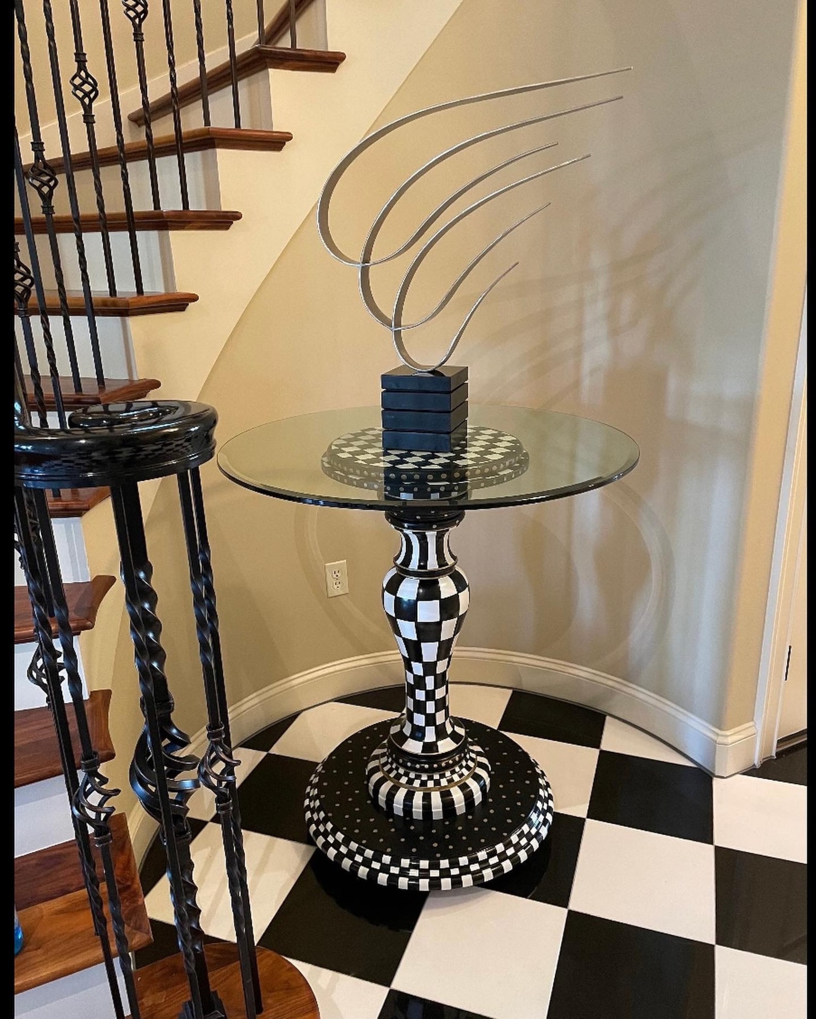 Whimsical Round Pedestal Table Base Wood Painted Table Base - Etsy