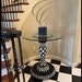 Harlequin Accent Table Square, Whimsical Painted Harlequin Table, Alice ...