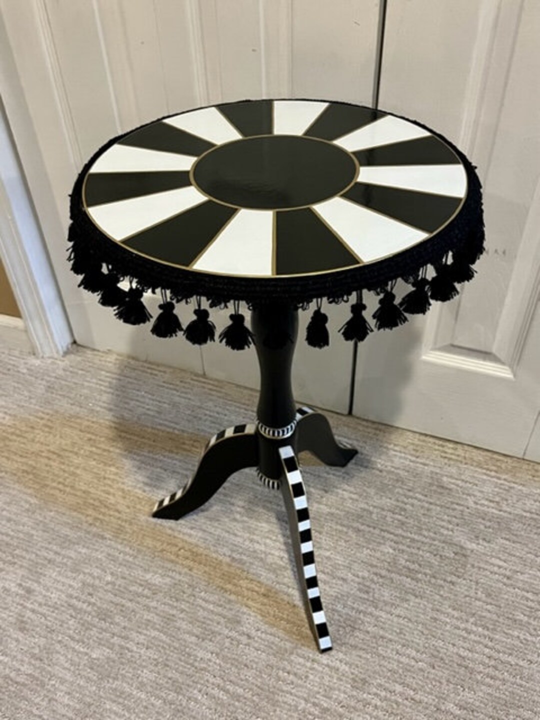 Painted Round Pedestal End Table Whimsical Round End Table Painted Pedestal Table Painted Accent Table Hand Painted Home Decor Etsy UK