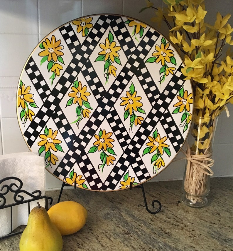 Painted Lazy Susan Painted Turntable Whimsical Painted Lazy | Etsy