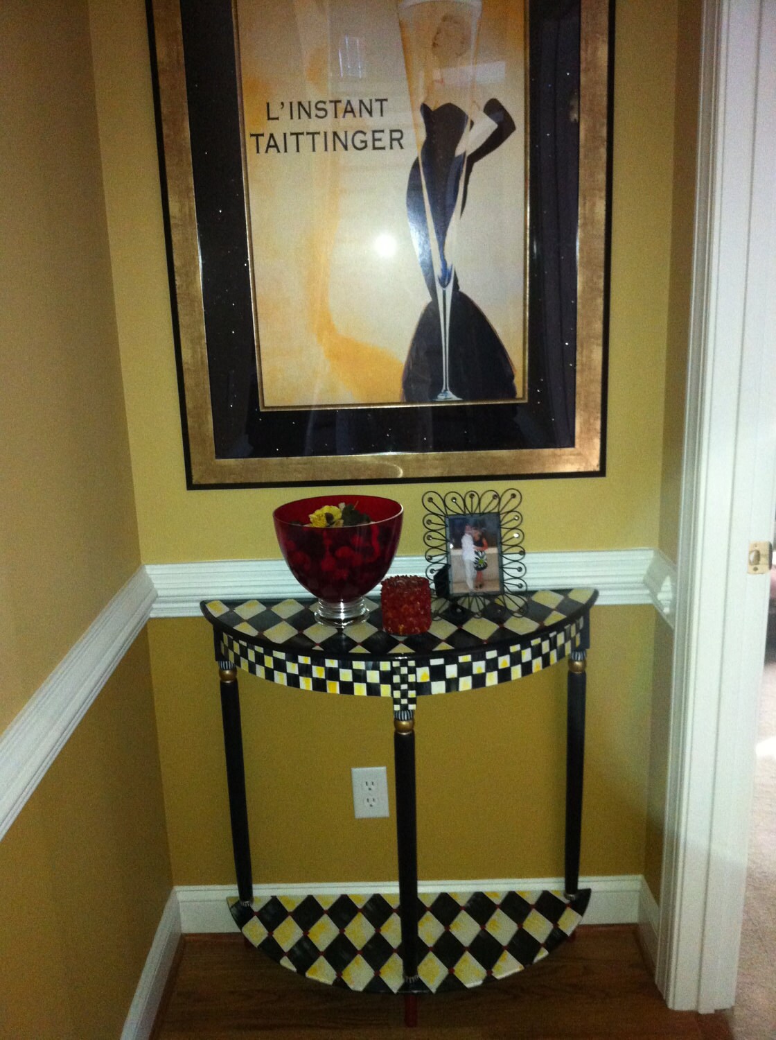 Harlequin Painted Crescent Table, Whimsical Accent Furniture - Etsy
