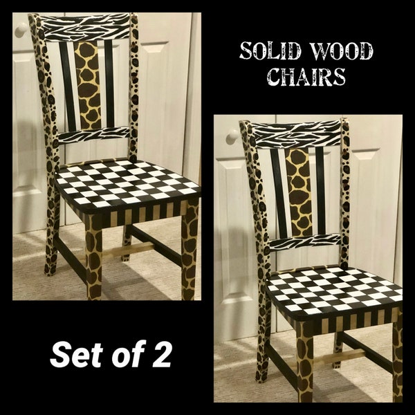 Leopard Print Dining Chairs - Etsy
