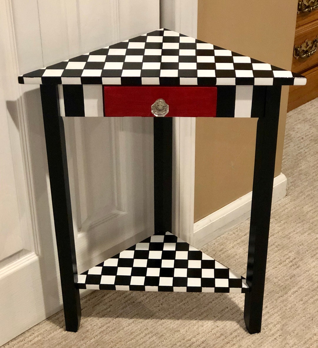 Corner Table With Drawer, Whimsical Painted Furniture, Whimsical ...