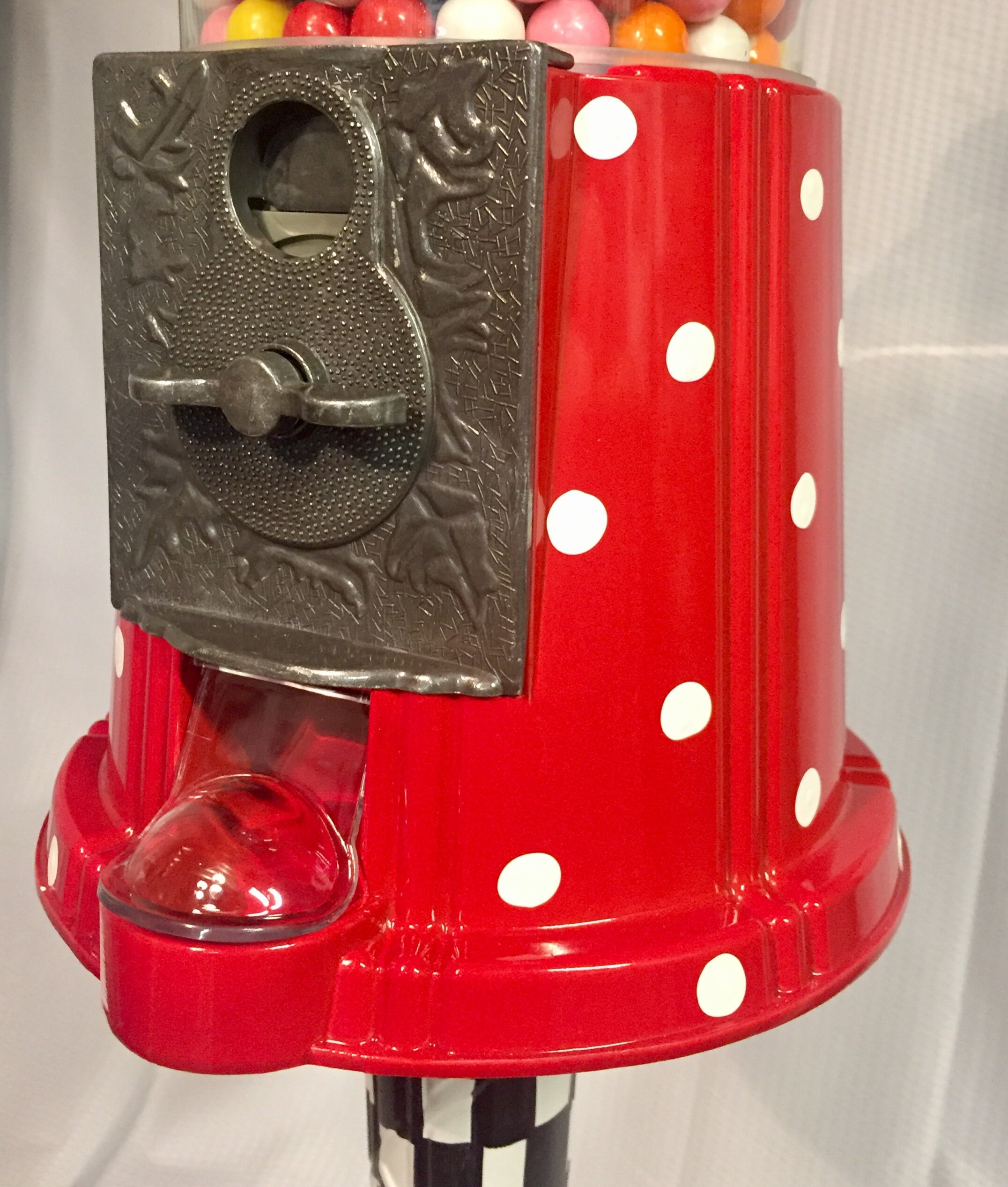 Whimsical Gumball Machine - Red Polka Dot & Black Checkered - Candy ...