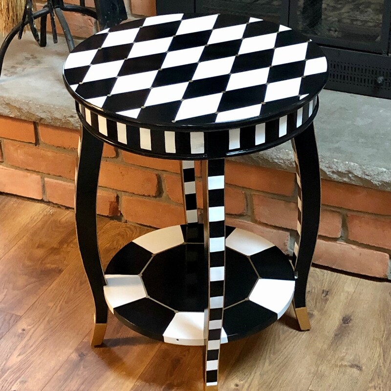 Painted Round Table - Etsy