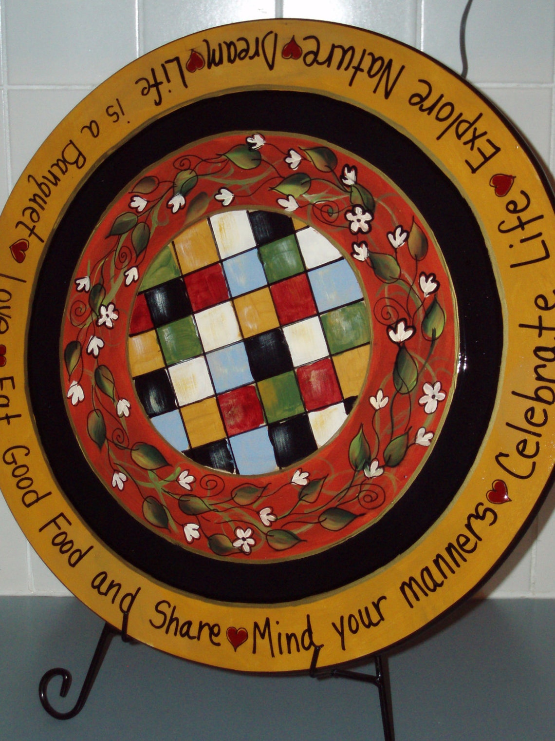 Painted Lazy Susan Painted Turntable Whimsical Painted Lazy - Etsy