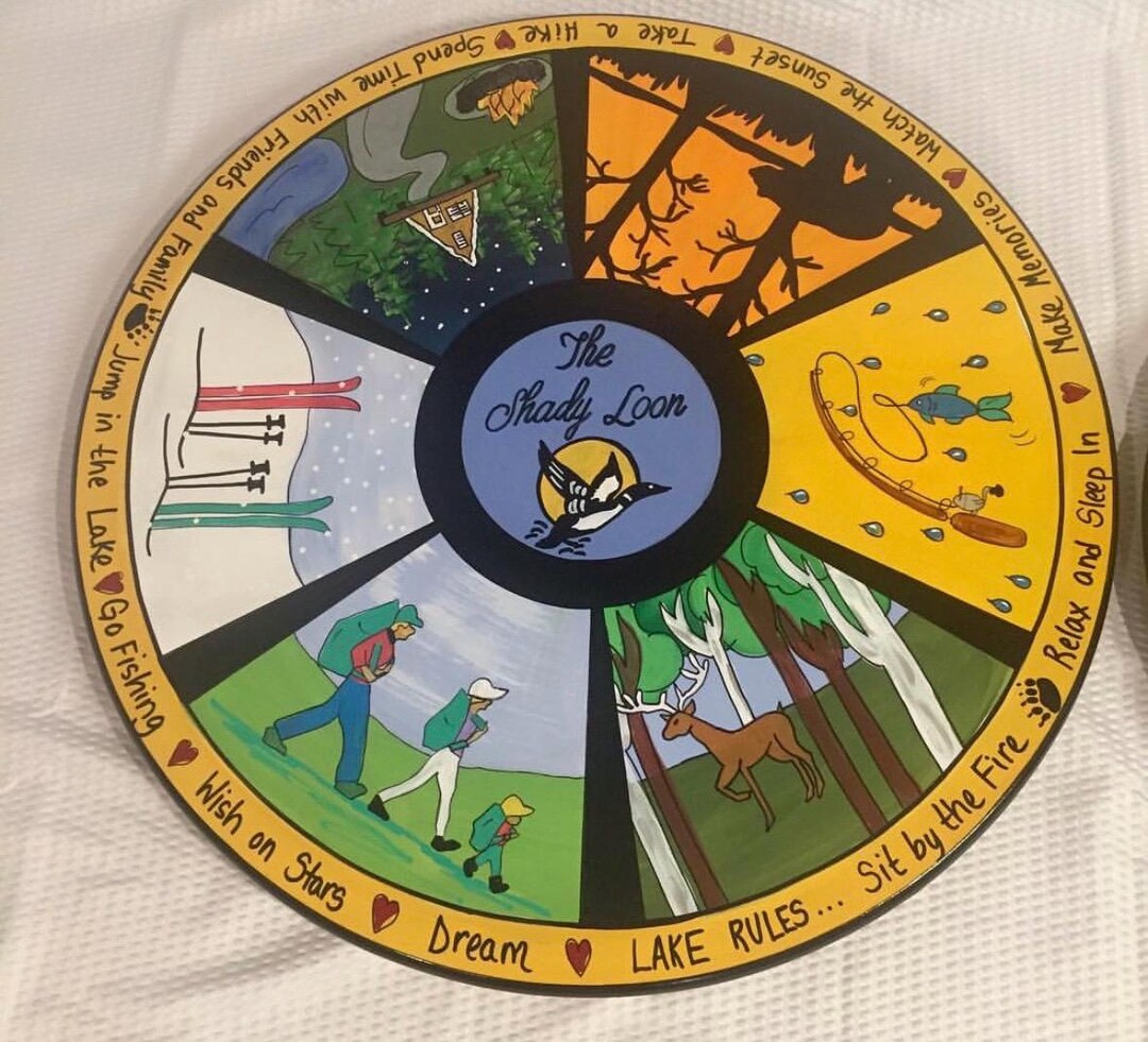 Hand Painted Lazy Susan Turntable, Personalized Story Wheel, 18 Inch - Etsy