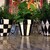 Black and White Checkered Pot Planter, Three Piece Set, Whimsical ...