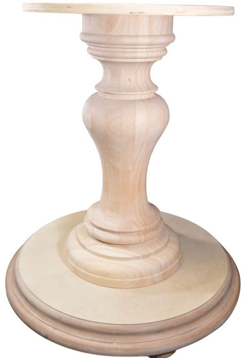 Whimsical Round Pedestal Table Base Wood, Painted Table Base, Round ...