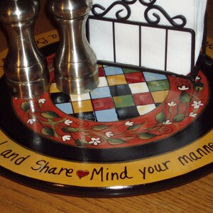 Painted Lazy Susan, Painted Turntable, Whimsical Painted Lazy Susan ...