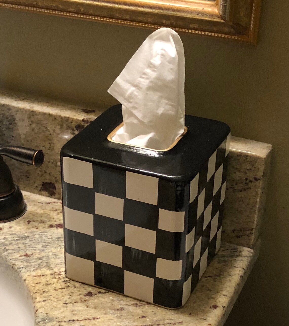 Tissue Box Hand painted Tissue Box Square Tissue Holder | Etsy