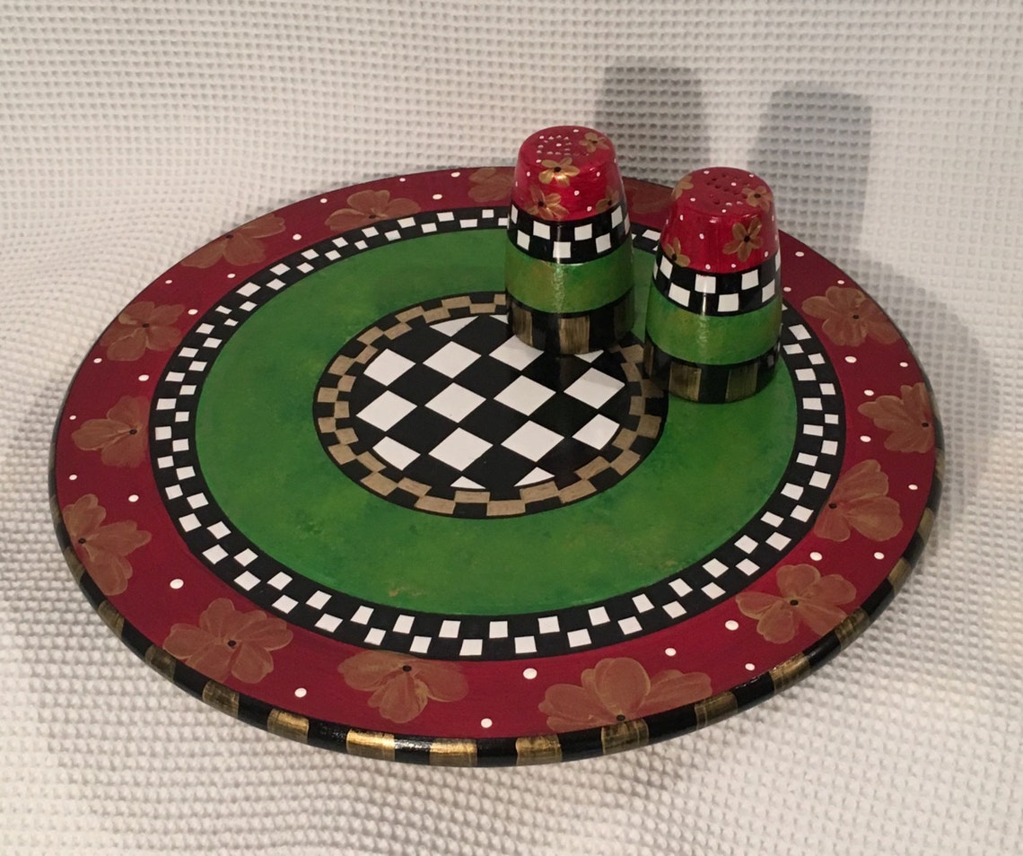 Painted Lazy Susan 15 Painted Turntable Whimsical - Etsy