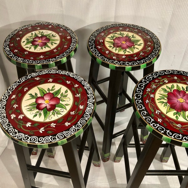 Whimsical Painted Stool - Etsy